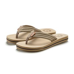 Damen Zehentrenner "Badelatsche, Flip Flop, Badezehentrenner, Badepantolette", AUTHENTIC LE JOGGER, Gr. 45, beige, Obermaterial: 100% Textilmaterial.