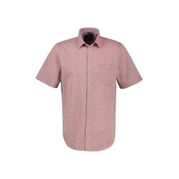 Lerros Herren Kurzarmhemd "Halbarmhemd in Gro&szlig;en Gr&ouml;&szlig;en", rot, Gr. 6XL, 80% Baumwolle, 20% Leinen, Hemden