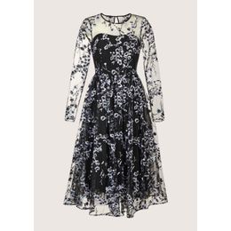 Madeleine Mode MADELEINE Damen Cocktailkleid "Festkleid Etuikleid mit Blumenmuster", schwarz, Modern, Gr. 46, Obermaterial: 100% Polyester PES., Kleider, Bestickete