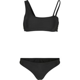Urban Classics Damen B&uuml;gel-Bikini "Urban Classics Damen Ladies Recycled Asymmetric Tank Top Bikini", schwarz, Gr. XS, 83% Polyester, 17% Elasthan,