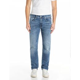 Replay Herren Straight-Jeans "GROVER", blau, Gr. 31, Denim/Jeans, Obermaterial: 91% Baumwolle, 6% sonstige Fasern, 3% Elasthan, Jeans, in vielen