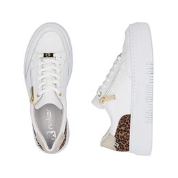 Rieker Damen Plateausneaker "Rieker Sneaker Glattleder", Gr. 39wei&szlig;, Glattleder, Schuhe