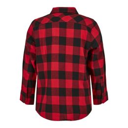 Urban Classics M&auml;dchen Langarm-Poloshirt "Urban Classics Herren Boys Checked Flanell Shirt"schwarz, rot, Gr. 122, kariert, 100% Baumwolle, Shirts