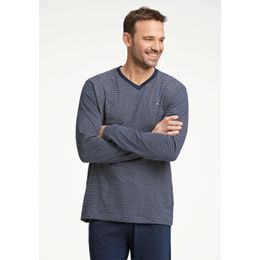 Bison Herren Schlafhose "Pyjamas Regular Fit", Gr. XL, blau, Obermaterial: 100% Baumwolle, Hosen