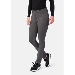 STOOKER WOMEN Damen 5-Pocket-Hose "Milano Jersey Print Magic Shape Fit Jeans", grau, Gr. 44, Twill, 70% Viskose, 25% Polyester, 5% Elasthan, Hosen,