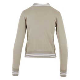 Urban Classics Damen Fleecejacke "Urban Classics Damen Ladies College Sweat Jacket", beige, Gr. XXXL, mehrfarbig, 65% Baumwolle, 35% Polyester, Jacken