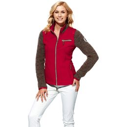 Damen Shirtjacke "Sweatjacke", rot, Gr. 36, Rick Cardona BY HEINE, unifarben, 100% Polyester, Futter:100% Baumwolle, &Auml;rmel:40% Wolle, 35% Polyacryl,