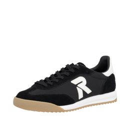 RIEKER SPORT Herren Sneaker, Gr. 45schwarz, Synthetik, Textil, Veloursleder, Schuhe, Hallenschuh, Sportschuh, Freizeitsneaker, Schn&uuml;rschuh mit Profil
