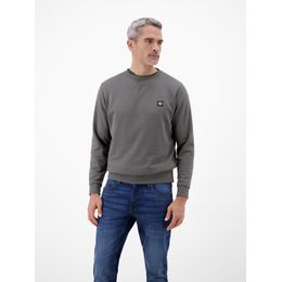 Lerros Herren Sweatshirt "Urbaner Sweatshirtstyle, weiche Haptik"basalt grau, Gr. S, 50% Baumwolle, 50% Polyester, Sweatshirts, Unifarbenes