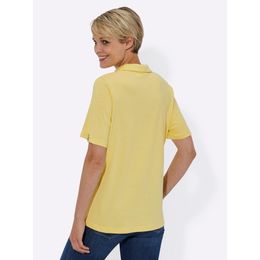 Casual Looks Damen Poloshirt "Poloshirt", gelb, Gr. 42, unifarben, 50% Baumwolle, 50% Modal, Shirts