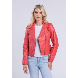 Freaky Nation Damen Lederjacke "Bikerjacket-FN"coral, Gr. M, Jacken