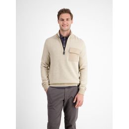 Lerros Herren Strickpullover "Stricktroyer in Strukturstrick"tender beige melange, Gr. XL, 100% Baumwolle, Pullover
