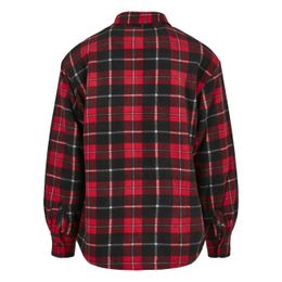 Urban Classics Herren Langmantel "Urban Classics Herren Plaid Teddy Lined Shirt Jacket", rot, Gr. S, 100% Polyester, M&auml;ntel