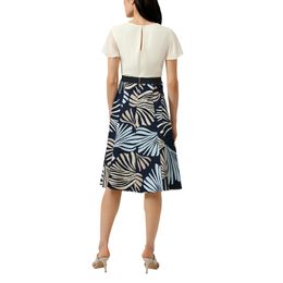 Damen Midikleid, bunt, Gr. 46, s.Oliver BLACK LABEL, gemustert, Web, Obermaterial: 97% Baumwolle, 3% Elasthan, Kleider, im Fabricmix und mit floralem