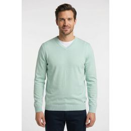 V-Ausschnitt-Pullover PETROL INDUSTRIES "V-Neck Basi", Herren, Gr. XL (42), cool mint, Strick, Obermaterial: 50% Baumwolle, 50% Polyacryl, unifarben, regular fit normal, V-Ausschnitt, B&uuml;ndchen, Pullover, Materialmix mit Baumwollanteil