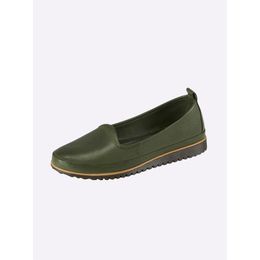 Andrea Conti Damen Slipper, Gr. 40, gr&uuml;n, Glattleder, Leder, Schuhe