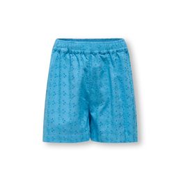 KIDS Only M&auml;dchen Shorts "KOGMARGOT LIFE EMBROIDERY SHORTS WVN", blau, Gr. 158, gepunktet, Web, Obermaterial: 100% Baumwolle, Hosen