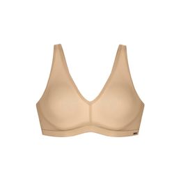 Dorina Damen Bralette, Gr. S, beige, Obermaterial: 78% Polyamid, 22% Elasthan, unifarben, BHs, mit nahtlosem Flexi-Material