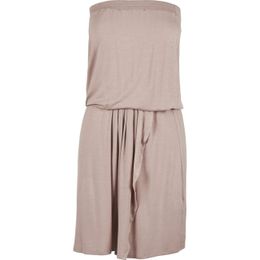 Urban Classics Damen Shirtkleid "Urban Classics Damen Ladies Viscose Short Bandeau Dress"duskrose, Gr. 5XL, unifarben, 95% Viskose, 5% Elasthan,