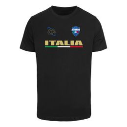 MisterTee Herren T-Shirt "MisterTee Italia Trikot Tee"schwarz, Gr. M, bedruckt, 100% Baumwolle, Shirts