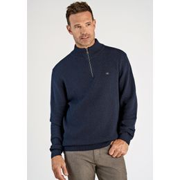 Bison Herren Troyer "Troyer Comfort Fit", blau, Gr. L, unifarben, Obermaterial: 70% Baumwolle, 30% Polyester, Pullover