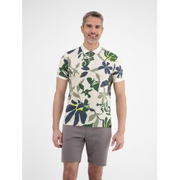 Lerros Herren Poloshirt "Poloshirt, sommerlich-floral gemustert", wei&szlig;, Gr. S, 100% Baumwolle, Shirts