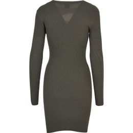 Urban Classics Damen Shirtkleid "Urban Classics Damen Ladies Cut Out Dress"olive, Gr. M, unifarben, 35% Viskose, 35% Polyacryl, 30% Polyamid, Kleider