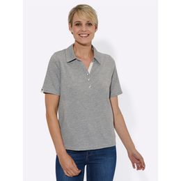 Casual Looks Damen Poloshirt "Poloshirt", grau, Gr. 38, unifarben, 70% Baumwolle, 30% Polyester, Shirts