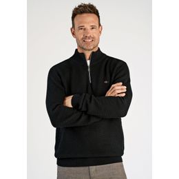 Bison Herren Troyer "Troyer Comfort Fit", schwarz, Gr. XXL, unifarben, Obermaterial: 70% Baumwolle, 30% Polyester, Pullover