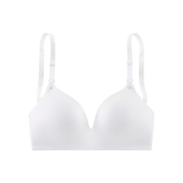 Lascana Damen Still-BH, Gr. 80, wei&szlig;, Microtouch, Obermaterial: 68% Polyamid, 16% Elasthan, 16% Polyester, Basic, BHs, ohne B&uuml;gel, mit leicht