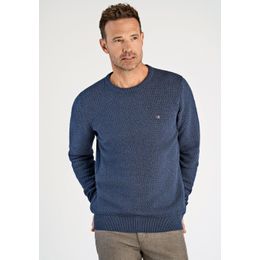 Bison Herren Strickpullover "Strickpullover Comfort Fit"blau mel, Gr. L, unifarben, Obermaterial: 70% Baumwolle, 30% Polyester, Pullover