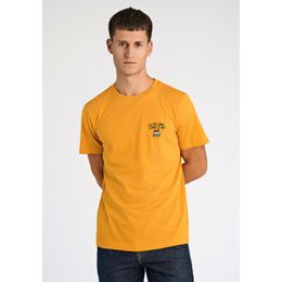 LINDBERGH Herren Kurzarmshirt "T-Shirt (Kurzarm) Relaxed Fit", gelb, Gr. L, Obermaterial: 100% Baumwolle, Shirts