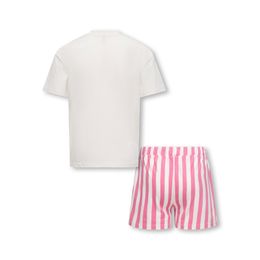 KIDS Only M&auml;dchen Shorty "KOGRILA NIGHTWEAR TOP/SHORTS SET JRS", Gr. 122cashmere rose pack:heart, cashmere rose shorts striped cloud dancer, Jersey,