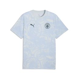 Puma Herren T-Shirt "Manchester City ftblCulture T-Shirt mit Print Herren"sea glass tropical blau, Gr. XXL, Obermaterial: 100% Baumwolle; Rippe: 75%