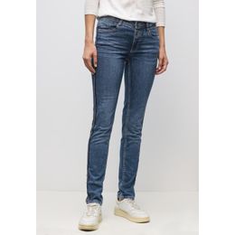 Cecil Damen Slim-fit-Jeansmedium blau soft washed, Gr. 28, unifarben, Jeans, 81% Baumwolle, 16% Polyester, 3% Elasthan, Jeans, 5-Pocket-Style
