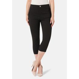 STOOKER WOMEN Damen 7/8-Hose "Macau Print Slim Fit Jeans", schwarz-wei&szlig;, Gr. 42, Stoff, 70% Viskose, 26% Polyamid, 4% Elasthan, Hosen, Slim Fit