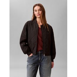 Damen Steppjackeschwarz, Gr. XL, Calvin Klein Jeans, unifarben, Web, Obermaterial: 100% Polyamid, Jacken, Regular fit mit Rundhalsausschnitt