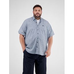 Lerros Herren Kurzarmhemd "Gestreiftes Herrenhemd in Gro&szlig;en Gr&ouml;&szlig;en", blau, Gr. 6XL, 60% Polyester, 40% Baumwolle, Hemden