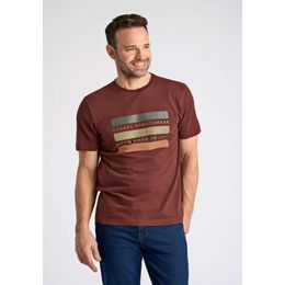 Bison Herren Kurzarmshirt "T-Shirt (Kurzarm) Comfort Fit", braun, Gr. XXL, Obermaterial: 100% Baumwolle, Shirts
