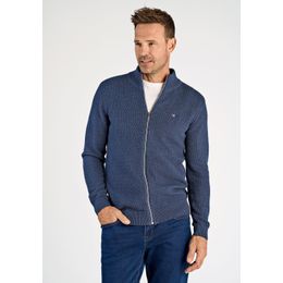 Bison Herren Strickjacke "Cardigan Comfort Fit", blau, Gr. L, unifarben, Obermaterial: 70% Baumwolle, 30% Polyester, Strickjacken