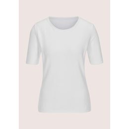 Madeleine Mode MADELEINE Damen Longpullover "Strickshirt Sommerpulli mit Rollkante", wei&szlig;, Modern, Gr. 34, Obermaterial: 46% Modal CMD. 40% Polyacryl PAN. 14%