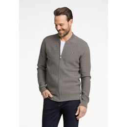 Bison Herren Cardigan "Cardigan Comfort Fit", beige, Gr. L, unifarben, Obermaterial: 100% Baumwolle, Strickjacken