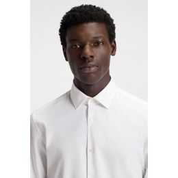 Hugo Herren Langarmhemd "Kenno", wei&szlig;, Gr. 41, unifarben, Web, Obermaterial: 100% Baumwolle, Hemden, Slim-Fit Hemd aus b&uuml;gelleichter Baumwoll-Popeline