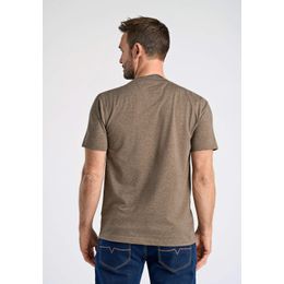 Bison Herren Kurzarmshirt "T-Shirt (Kurzarm) Comfort Fit", beige, Gr. L, unifarben, Obermaterial: 100% Baumwolle, Shirts