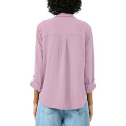 QS Damen Langarmbluse, rosa, Gr. 36, unifarben, Web, Obermaterial: 100% Polyester, Blusen, mit Knopfleiste und Brusttaschen