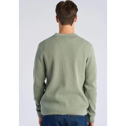 LINDBERGH Herren Strickpullover "Strickpullover Relaxed Fit"sage gr&uuml;n, Gr. M, unifarben, Obermaterial: 80% Baumwolle, 20% Polyester, Pullover