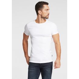 LINDBERGH Herren Kurzarmshirt "T-Shirt (Kurzarm) Slim Fit", wei&szlig;, Gr. XXXL, unifarben, Obermaterial: 100% Baumwolle, Shirts