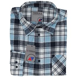 TERRAX WORKWEAR Herren Flanellhemd "Bekleidung 81032-7001 Flanellhemd 105 cm", blau, Gr. 41, Hemden