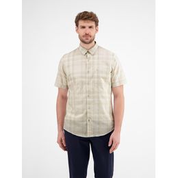 Lerros Herren Karohemd "Halbarmhemd in sommerlich-l&auml;ssiger Seersuckerqualit&auml;t", wei&szlig;, Gr. XXXL, 100% Baumwolle, Hemden