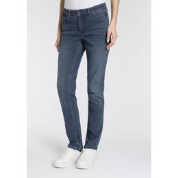 MAC Damen Stretch-Jeans "Melanie"ashblau authentic, Gr. 36, Denim/Jeans, Obermaterial: 70% Baumwolle, 17% Polyester, 11% Lyocell, 2% Elasthan, Jeans,